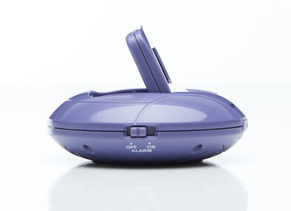 purple digital clock